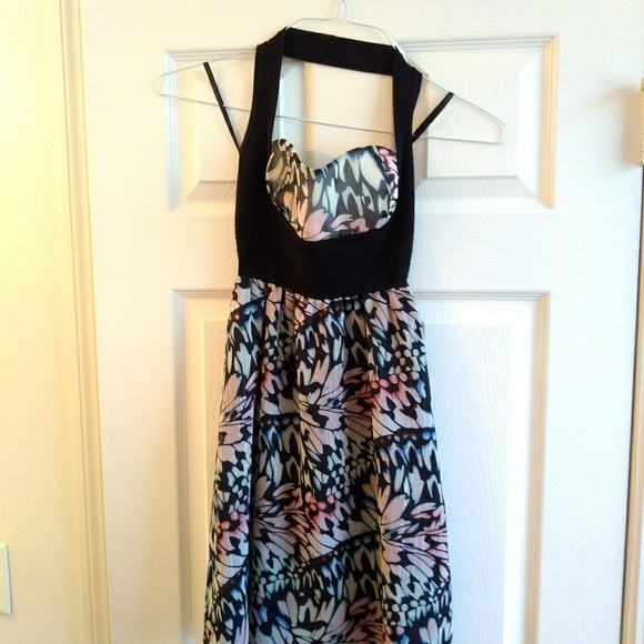 2B Bebe | Dresses | 2b Bebe Watercolor Print Fit Flare Dress | Poshmark